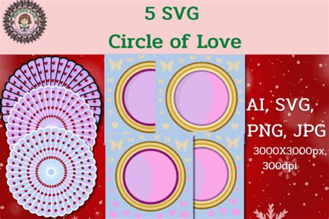 7 Svg Circles Of Love Graphic By Mandala Shop · Creative Fabrica