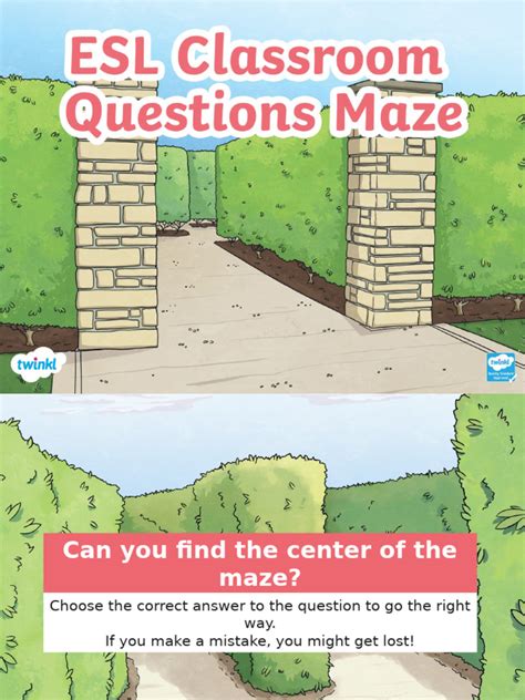 Esl Classroom Questions Maze Pdf Language Arts And Discipline Self