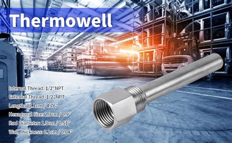 Stainless Steel Thermowell 1 2 Inch Npt Threads For Temperature Sensors Thermometer Instruments
