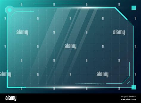 HUD digital futuristic user interface horizontal frame. Sci Fi high tech screen. Gaming menu ...