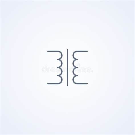 Transformator Bästa Grå Linje Symbol För Vektor Vektor Illustrationer Illustration Av Batteri