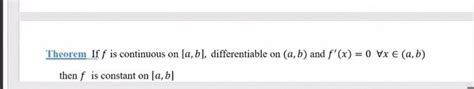 solved theorem iff is continuous on a b differentiable