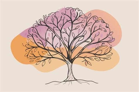 One Line Art Of Tree Drawing Abstract Minimal Continuous Line Art Wall Decor Premium Ai