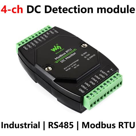 Industrial 4 Ch Rs485 Dc Detection Module Modbus Rtu Din Rail