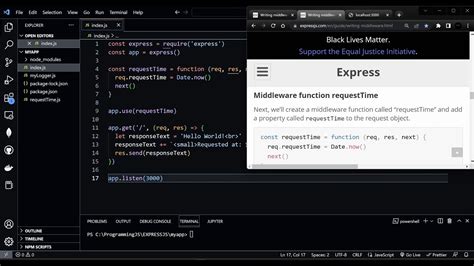 express js writing middleware functions youtube