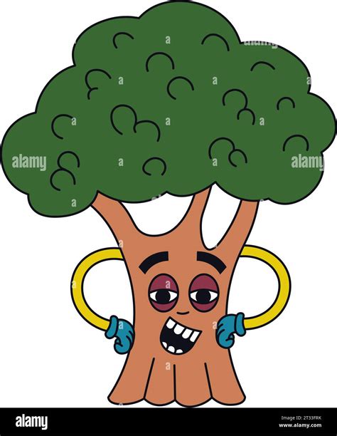 Cartoon Green Tree Guardian Of Nature And Forest Stock Vector Image Art Alamy