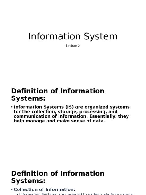 Lec 2 Information System Pdf