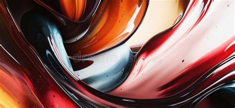 Abstract Fluid Art With Vibrant Colors And Smooth Textures Creating Dynamic Visual Flow Stock