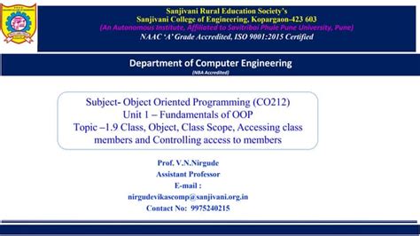19 Classobjectclass Scopeaccessing Class Members And Controlling