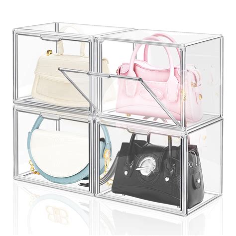 Dilibra 4 Packs Clear Plastic Handbag Storage Organizer For Closet