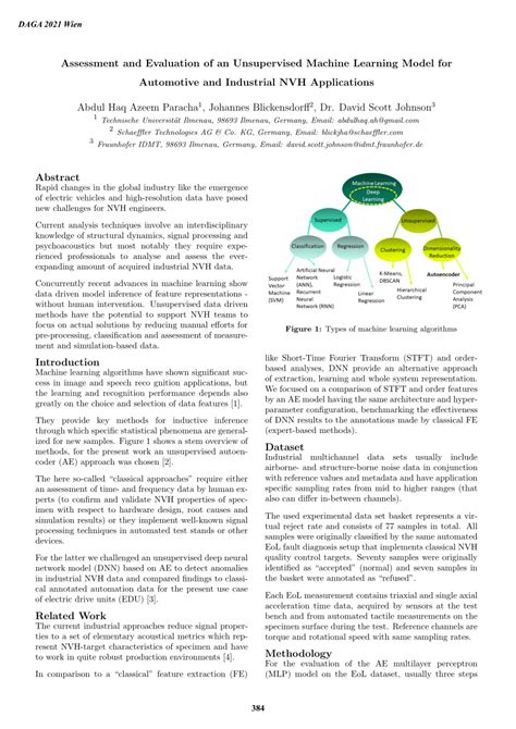 PDF Assessment And Evaluation Of An Unsupervised Machine Learning Model For Automotive And