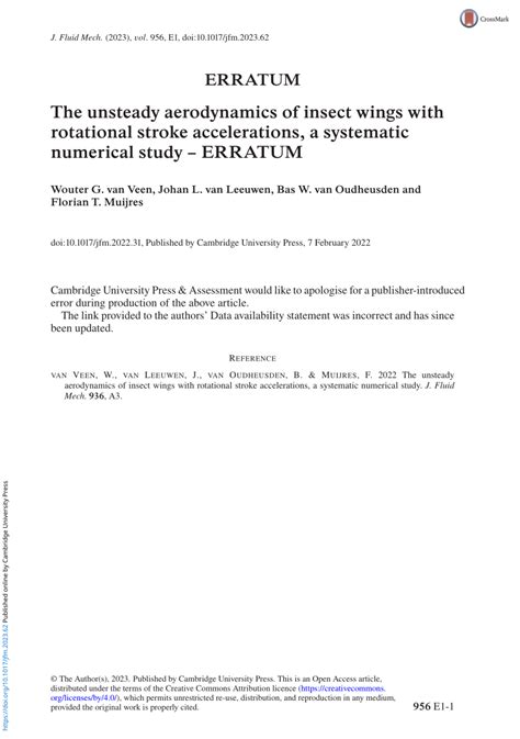 pdf the unsteady aerodynamics of insect wings with rotational stroke