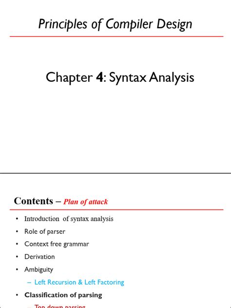 Chapter 4 Syntax Analysis | PDF | Parsing | Language Mechanics