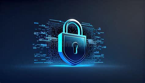 Padlock Icon Blue Background Gital Data Protect Cyber Information Privacy Security Technology