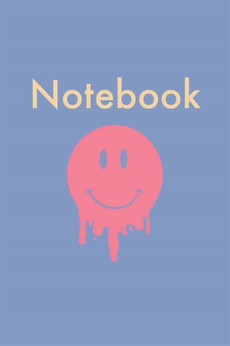 notebook 90s smiley face minimal style notebook journal with narrow