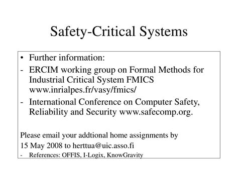Ppt Safety Critical Systems 7 Summary Powerpoint Presentation Free Download Id663621