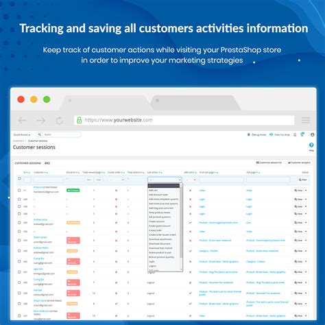 Customer Activities Prestashop Customer Tracking Module