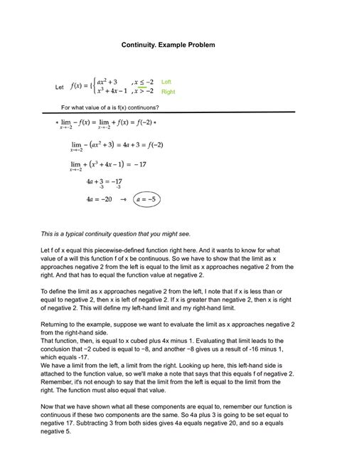 continuity example problem edubirdie