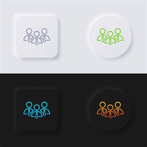 Premium Vector Group Of People Icon Set Multicolor Neumorphism