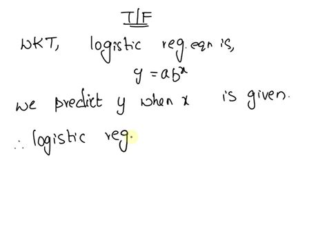 solved true or false a linear regression equation and multiple linear