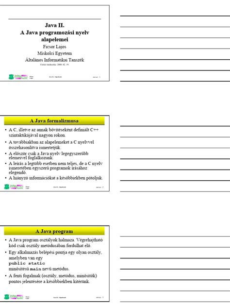 java ii i a java programozási nyelv alapelemei pdf
