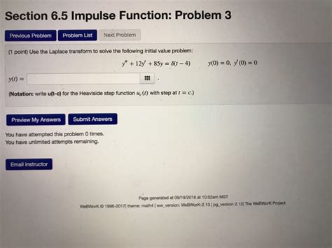 Solved Ulu 20187 Sectióh65 Impulsefunction 1 Section 65