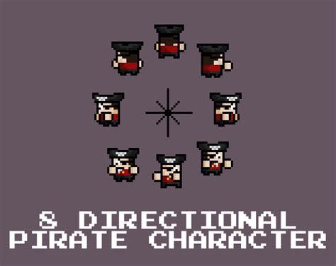 Direction Pixel Art Pirate Character Sprites By Tiki Ted