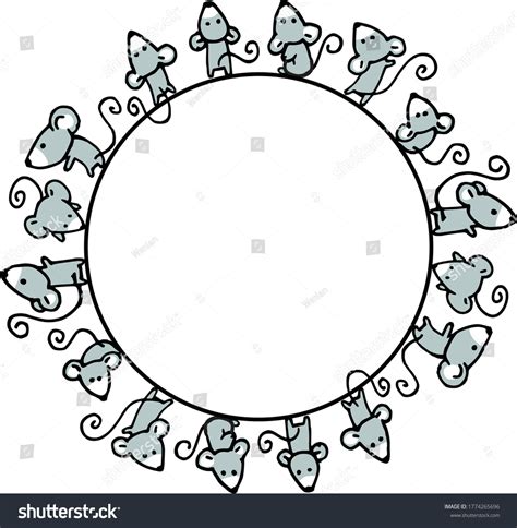 Vector Drawing Mouse Circle Border Frame Stock Vector Royalty Free Shutterstock