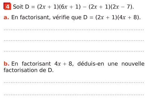 Calcul Littéral Factoriser Exercice N°4