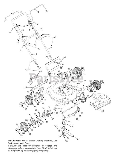 Bolens 12a 446l163 Bolens Walk Behind Mower 2003 General Assembly Parts Lookup With Diagrams