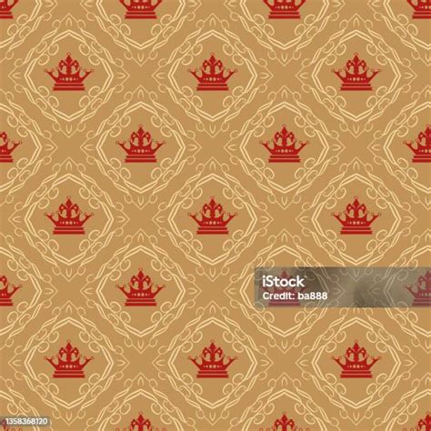골드 배경에 장식 요소와 로얄 배경 패턴 패브릭 텍스처 스와트 매끄러운 벽지 벡터 일러스트레이션 0명에 대한 스톡 벡터 아트 및 기타 이미지 Istock