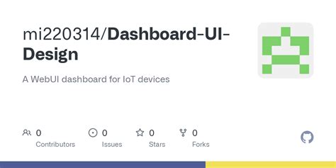 Github Mi Dashboard Ui Design A Webui Dashboard For Iot Devices