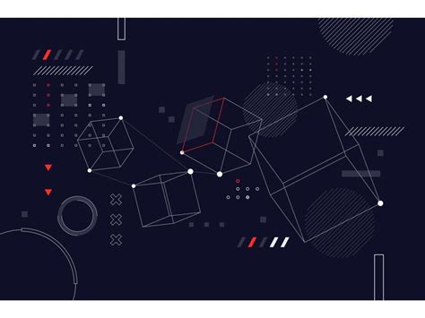 Dark Banner With Different Geometric Elements Design