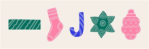 새해에는 크리스마스 진저 브레드를 장식품으로 손으로 그린 스타일로 설정합니다 고립 된 아이콘 스티커 브로셔 디자인을위한 요소 엽서 포스터 초대장 겨울에 대한 스톡 벡터 아트