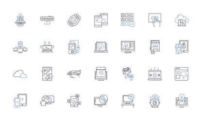 Artificial Intelligence Line Icons Collection Vector Image