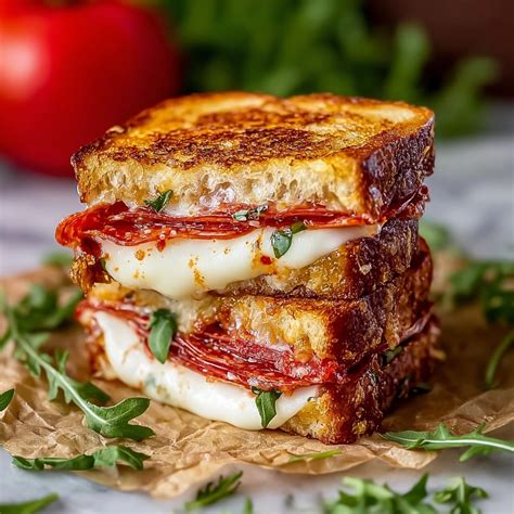 Beef Pepperoni Pizza Grilled Cheese Recipe Norakitchenofficial