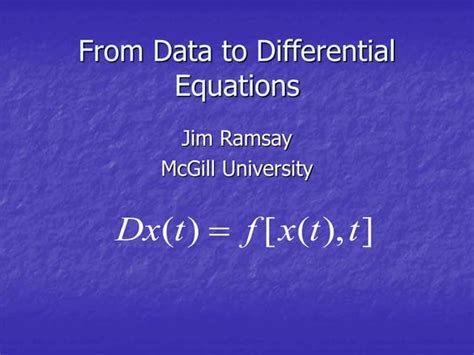 Fromdatatodifferentialequationsppt