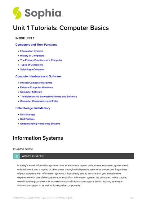 Unit 1 Tutorials Computer Basics Unit 1 Tutorials Computer Basics