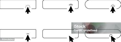 Click Blank Button With Pointer Clicking Mouse Pointer Pictogram Action Button Cursor Icon
