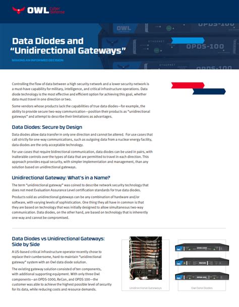 Data Diodes And Unidirectional Gateways Making An Informed Decision