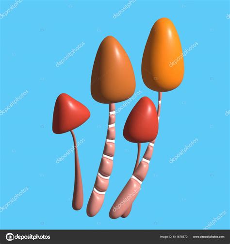 Mushroom Render Mushroom Object Vegetables Foliage Stock Illustration