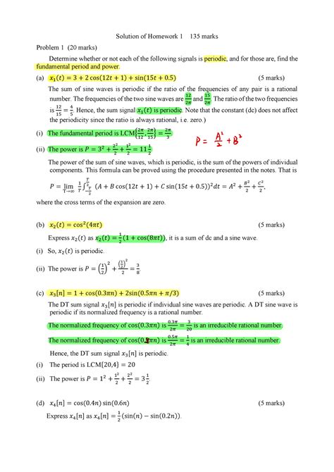 Solution Homework 1 Solution Of Homework 1 135 Marks Problem 1 20