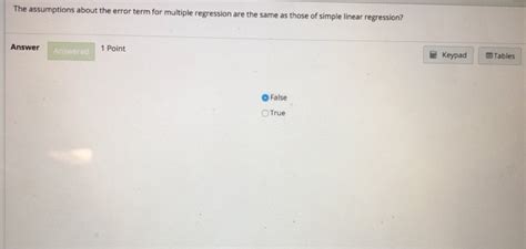 Solved The Assumptions About The Error Term For Multiple