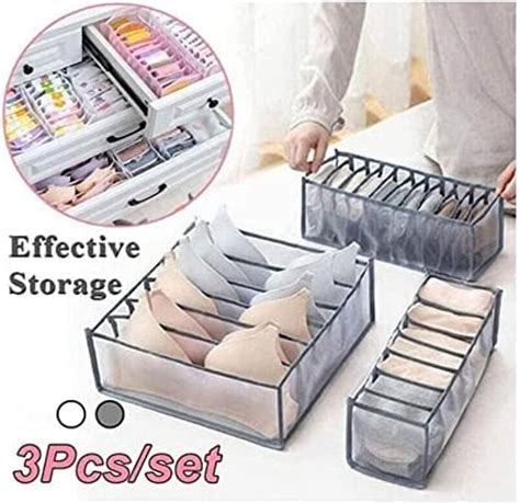 Aiwanto 3 Pcs Collapsible Drawer Organizer Foldable Storage Compartment For Underwears Bras Aiwanto 3 Pcs Collapsible Drawer Organizer Foldable Storage Compartment For Underwears Bras