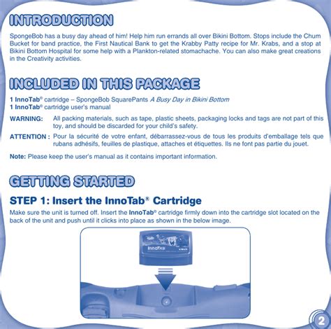 Vtech Innotab Software Spongebob Squarepants Owners Manual