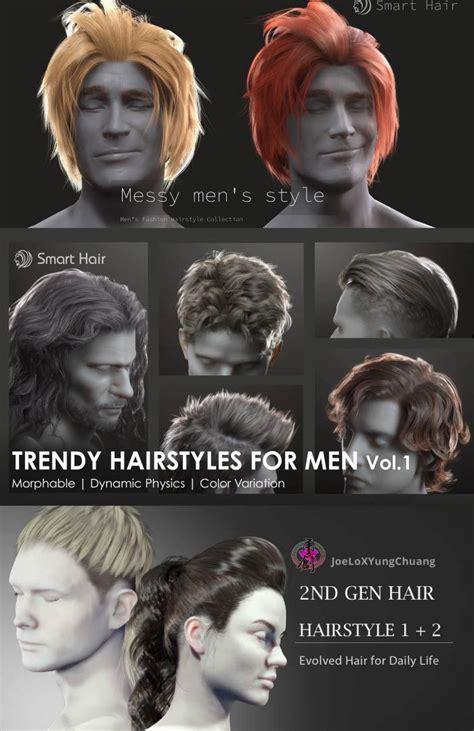 Trendy Hairstyles For Men Vol1 Cc 3 4 3dcourse
