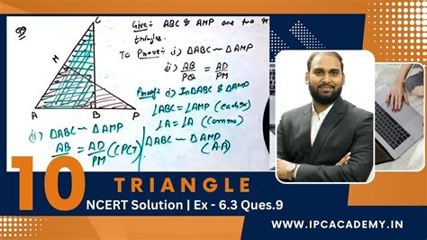 Triangle Class 10 Ncert Solution Ex 6 3 Ques 9 Youtube