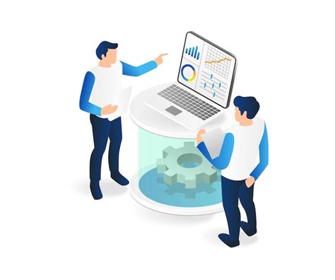 Premium Vector Isometric Flat 3d Illustration Concept Of Two Men