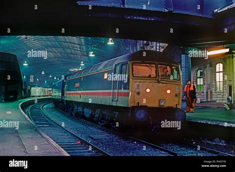 A Class 47 Diesel Locomotive Number 47825 Thomas Telford Waits To