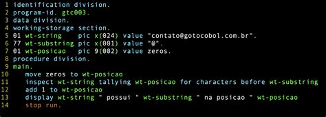 como localizar uma substring dentro de uma string gotocobol